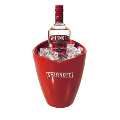 Cina Secchio più fresco di plastica rosso di Champagne Ice Bucket Bar Beer della vodka di Smirnoff in vendita