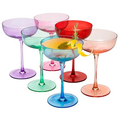 Cina Vetri colorati classici del coupé del cocktail per i calici di Champagne Martini Crystal Speakeasy Style in vendita