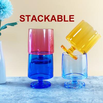Cina Stackable Dishwasher Safe Bulk Plastic Champagne Flutes Party Event Square Cups in vendita