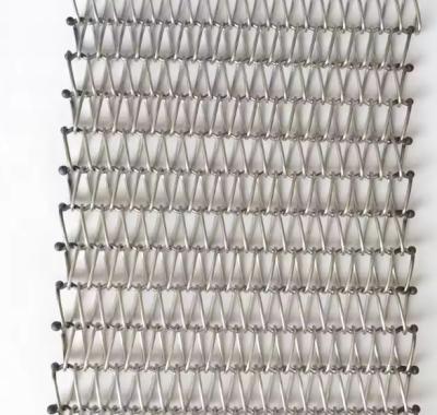 China Customized High Temperature Resistance Conveyor Belt Stainless Steel Balanced Spiral Weave Belt for Quenching Furnace for sale