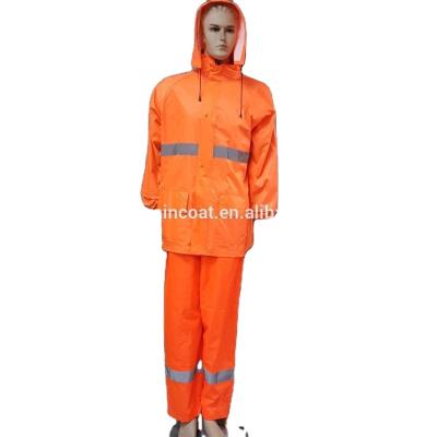 Cina Gli adulti di BSCI piovono i cappotti, arancia di larghezza del PVC ciao Vis Long Raincoat 1200mm in vendita