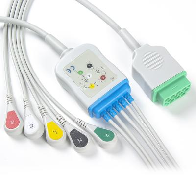 중국 GE 마커트 CBM-05NA-10AS-0001 ECG 케이블과 리드선 5 리드 IEC 갑작스러운 11 핀 연결기 ECG 케이블 판매용