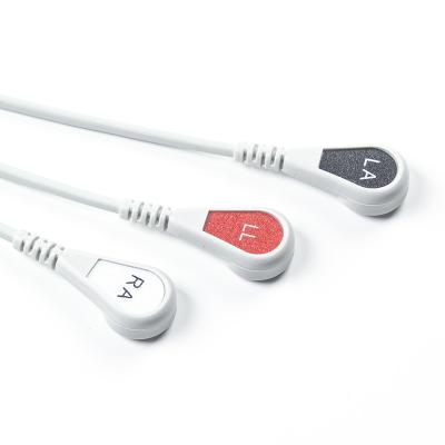 중국 에단 호환 직결 ECG 케이블 및 리드 와이어 6pin 보편 AAMI 3Lead AHA 스냅 판매용
