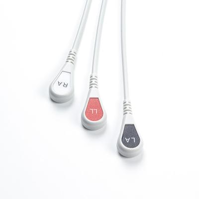 중국 에단 호환 직결 ECG 케이블 및 리드 와이어 6pin 보편 AAMI 3Lead AHA 스냅 판매용