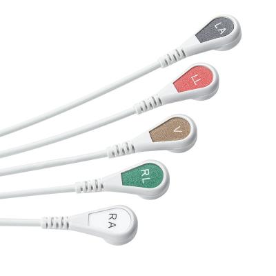 중국 후쿠다 덴시 호환 직결 ECG 케이블 및 리드 와이어 - CI-700E-5 5Lead AHA 스냅 판매용