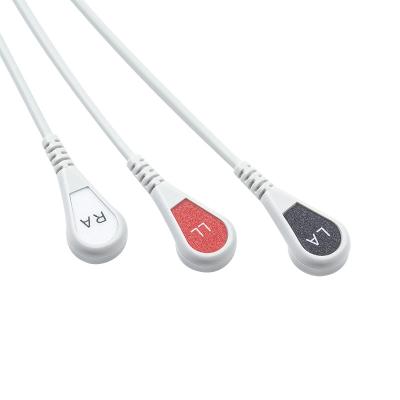 중국 니혼 코덴에 대한 호환 직결 ECG 케이블 및 납선 3Lead AHA 스냅 판매용