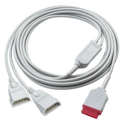 China GE IBP Adapter Cable 2*Abbott 6pin IBP Extension Cable For Transducer / Patient Monitor for sale