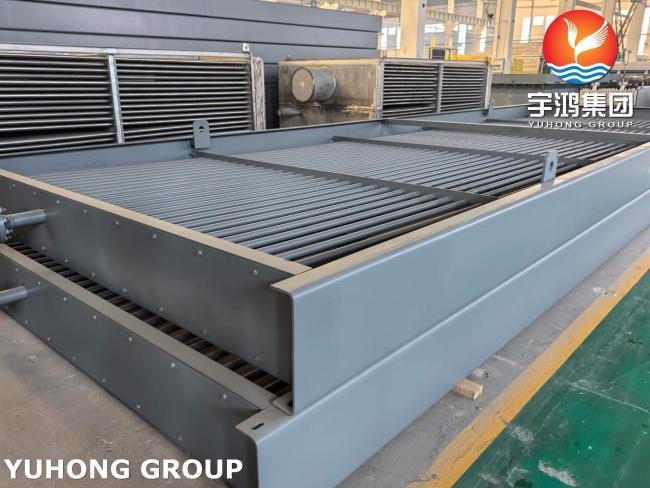 Finned tube bundle for air cooler showing mechanical embedded G-type fins on ASME SA179 steel tubes