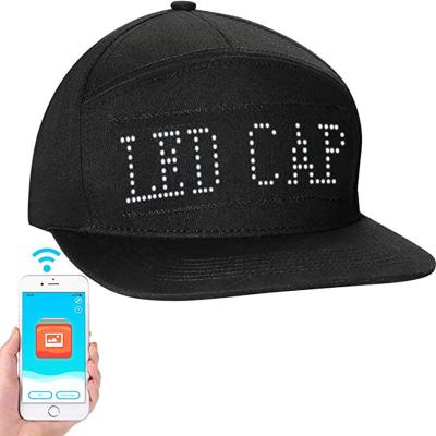Cina Cappucci freschi editabili di Bluetooth LED del cappello del messaggio programmabile dell'esposizione in vendita