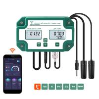Quality 6-in-1 Wifi Water Tester for PH/EC/TDS/SALT/G.S/Temp Meter TUYA APP Online Monitoring for sale