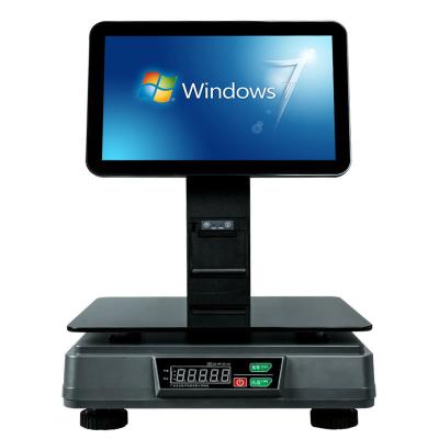 Cina Stampa termica da 58 mm a 80 mm a doppio touch screen Pesatura elettronica POS Scale per negozi di frutta in vendita