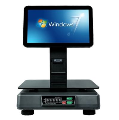 Cina 10 punti con finestre a contatto capacitive Pesatura digitale elettronica Scala pos con alimentazione elettrica in vendita