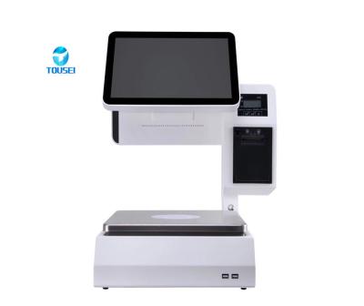 Cina 15.6 pollici Dual Touch Screen Smart All in One Scale Registro con stampante termica da 58 mm in vendita