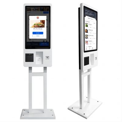Cina 21.5 Inch Code Scanner Self-Ordering Kiosk System Stand a terra Pagamento in contanti in vendita