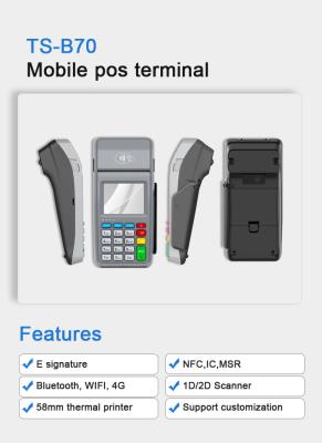 Cina Sistema Linux Wireless Smart POS Terminal di pagamento mobile da 2,4 pollici Nero in vendita