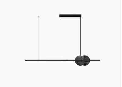 China Restaurant chandelier one word long strip modern simple light luxury minimalist designer marble one word long strip lamp for sale