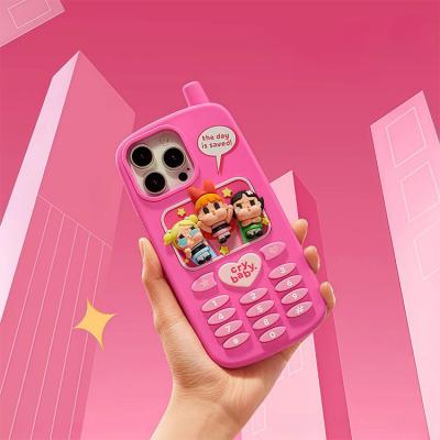 China Pop Mart Cry Baby Powerpuff Girls iphone 14/15 Phone case Silicone Phone case Luxury Phone Cases for Iphones for sale