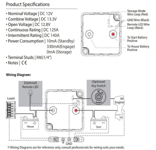 Close-up view of battery isolator components