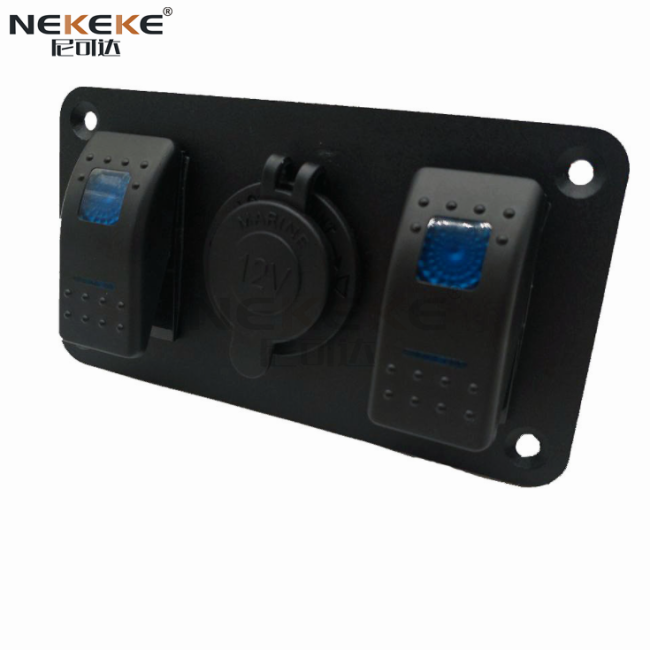 Waterproof marine switch panel side view