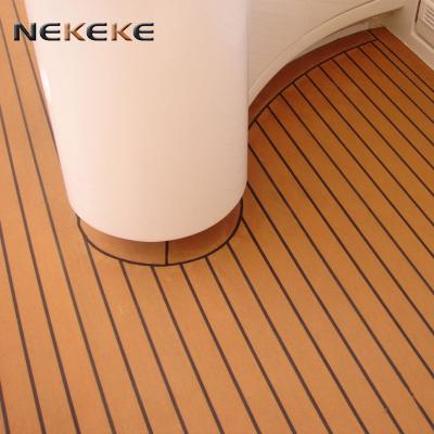 China Cubierta de teca sintética artificial de 5 mm, anti-UV, para suelos de PVC para barcos, para varios tipos de barcos en venta