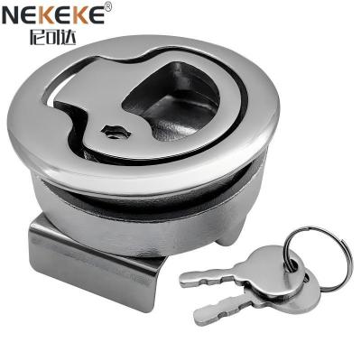 China 316 Stainless Steel Marine Floor Lock with Key - 2.4" Flange Diameter for Yacht Hardware for sale