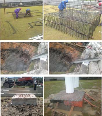China Ajuste a torre Fundation para a construção/instalação da torre 3kw à venda