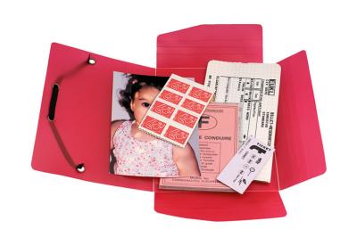 Cina Cartella documenti con elastico della plastica di stampa della cartella della mini falda di dimensione 3 della cancelleria dell'ufficio in vendita