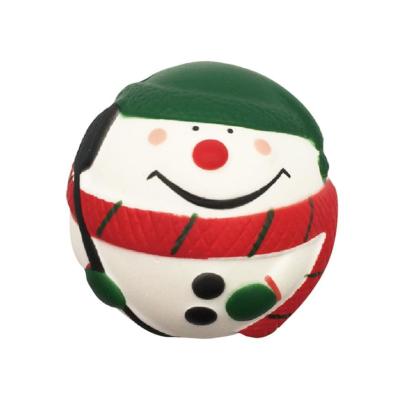 China Langsame steigende Weihnachtsmann-Schnee-Mann-Pressungs-Druck-Ball-Weihnachtssquishy Spielwaren zu verkaufen