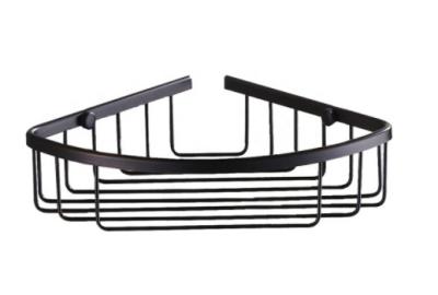 Cina Il canestro d'ottone d'angolo la L il tipo accessori del bagno della casa annerisce la borsa di plastica dorata di Brozen Bubber in vendita