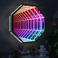 Quality Home Bar LED Neon Sign Mirror Background Wall Decorative Infinity LED Mirror Light for sale