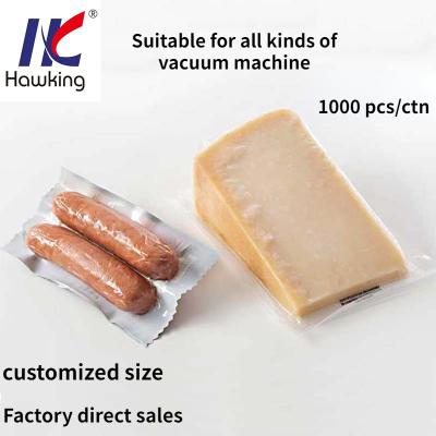 China Plástico claro do saco de vácuo para o empacotamento de alimento da salsicha transparente à venda