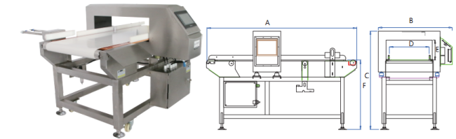 Food Industry Food Safety Metal Detectors Automatic Conveyor Belt Metal Detector