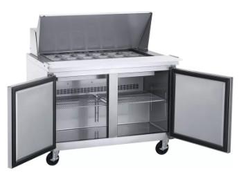 Cina Congelatore di frigorifero di acciaio inossidabile di R290a, frigorifero della Tabella della preparazione del panino 420L in vendita
