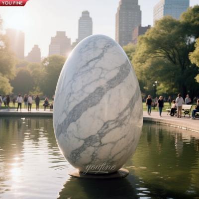 China Park Decor Outdoor Marble Egg Sculpture for sale
