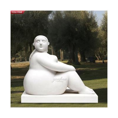 China Outdoor Decoration Marble Fat Lady Statue for Sale for sale