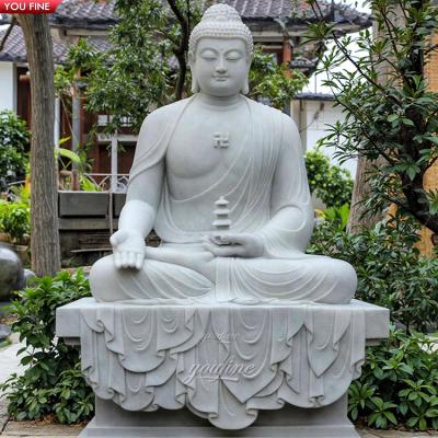 China Outdoor Garden Decoration White Marble Buddha Statue for sale