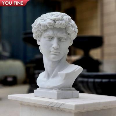 China Stone David Statue Statue David Life Size Famous White Marble Bust Statue for sale