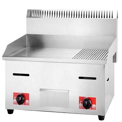 China 11.5kW Casca de proteção Grill de hambúrguer de gás de aço inoxidável com 1/3 de barra de trabalho ranhada à venda