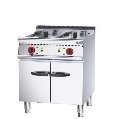 China Máquina de fritura de alta capacidade de 48L 2 tanques 2 cestos para preparação comercial de alimentos à venda