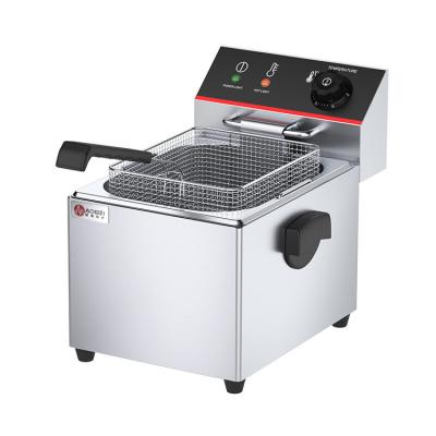 China Fritadora elétrica comercial de 6 kg com controle de temperatura e aço inoxidável extra espesso à venda