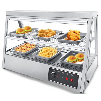 Cina Tavolo superiore elettrico riscaldato 2 strato 6 vassoio in acciaio inossidabile Display alimentare Vitrina più calda in vendita