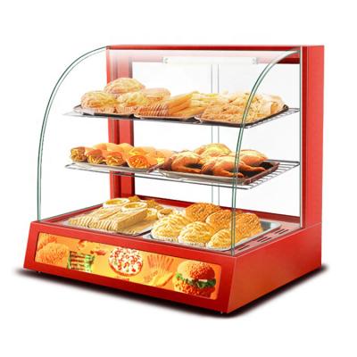 Cina 3 strati Red Snack Food Warmer Showcase per la soluzione commerciale di conservazione degli alimenti in vendita