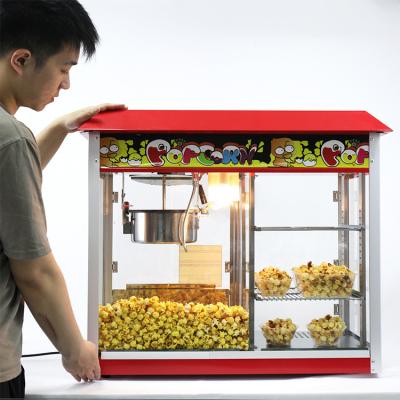 China Elektrische popcornmachine 860*420*740mm Grote capaciteit Commerciële met voedselwarmer Te koop