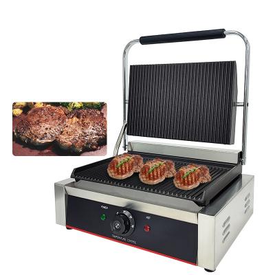 China 220v elektrische contactgrill met volle gegroeve platen en afneembare oliecollector Te koop