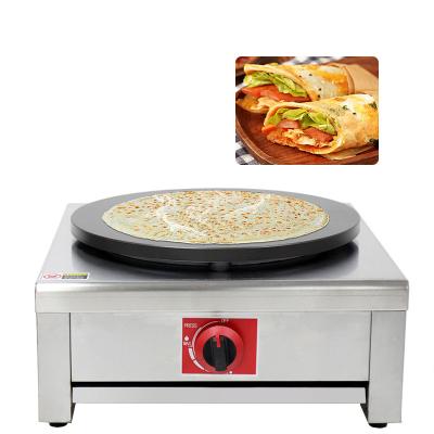China 400 mm doorsnede roestvrij staal commerciële gas pannenkoek crepe maker voor uw restaurant Te koop