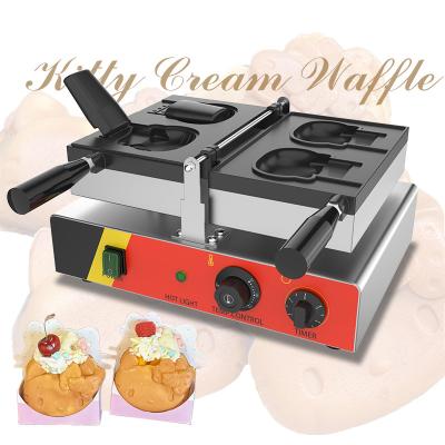 Китай 110v 220v AM-02CO Непривязчивая кастрюля в форме животного Hello Kitty мороженое вафли конусная машина продается