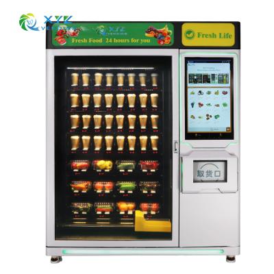 China 32 Inch Touch Screen Bread Salad Vegetables Fruit Automatic Food Vending Machine for Hospital Shopping Mall for sale