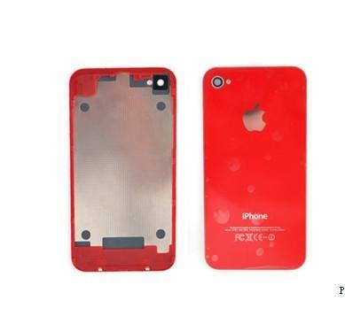 China Vidro de tampa traseira vermelho das peças do OEM do iphone 4 do jogo da conversão, alojamento de bateria à venda