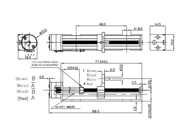SM15-66L-S motor design layout in millimeters