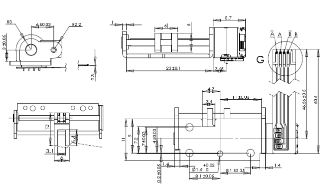 8mm Micro Stepper Motor Basic Drawing